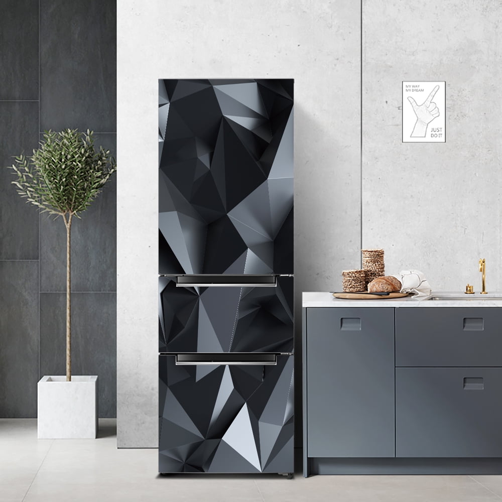 Refrigerator Decal Gold Pink Blue Flower PVC Kitchen Decoration Full ...