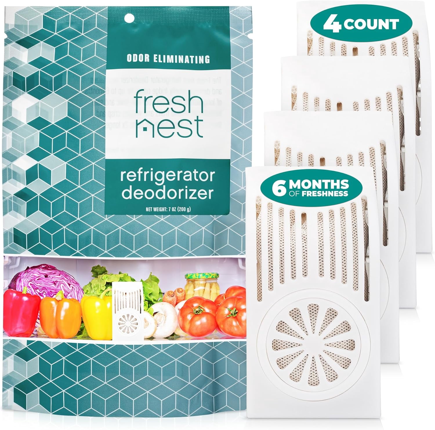 Refrigerator Deodorizer with Zeolites (4-Pack) - Odor Eliminator for ...