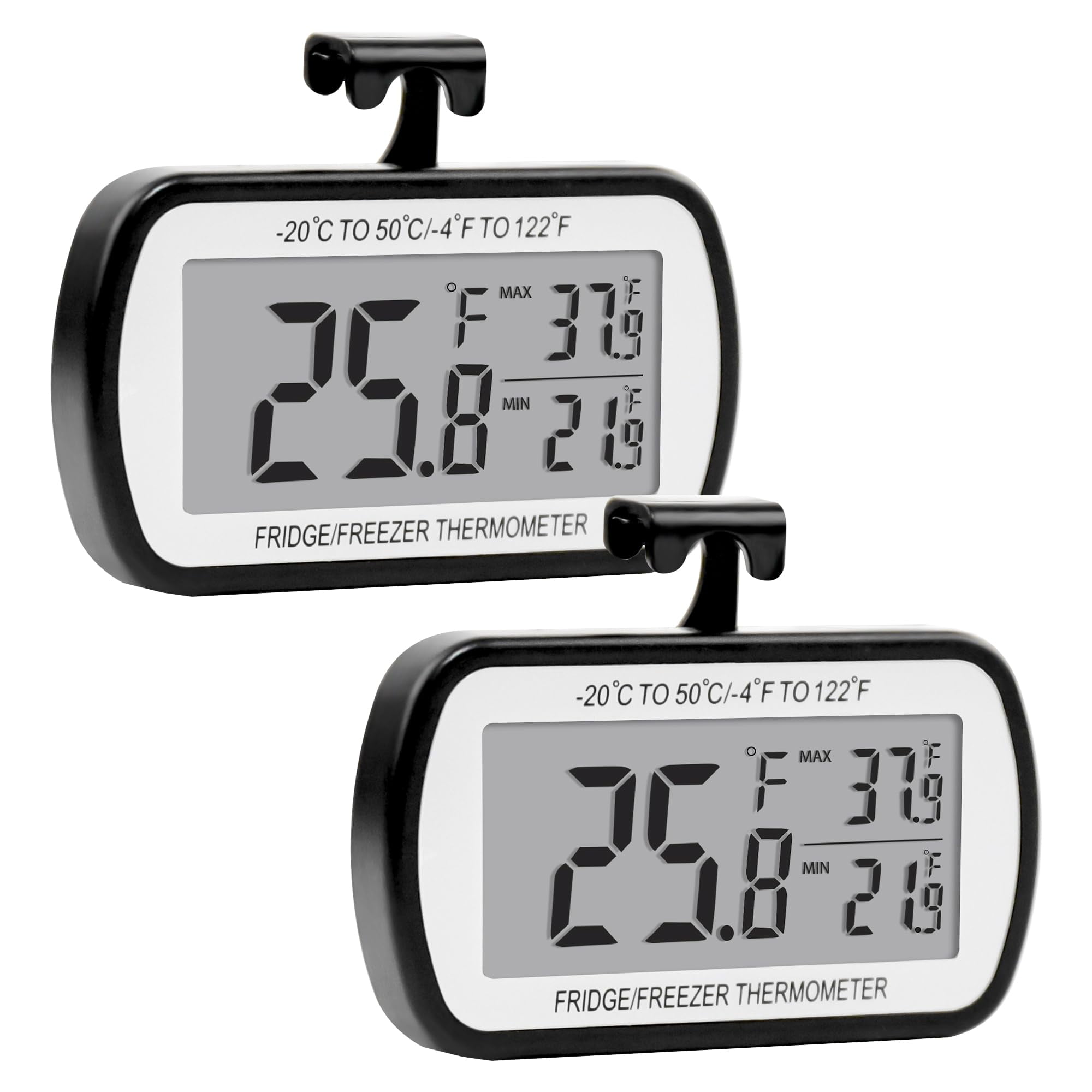 Refrigerator Digital Thermometer 2 Pack, Freezer Room Temperature Gauge ...