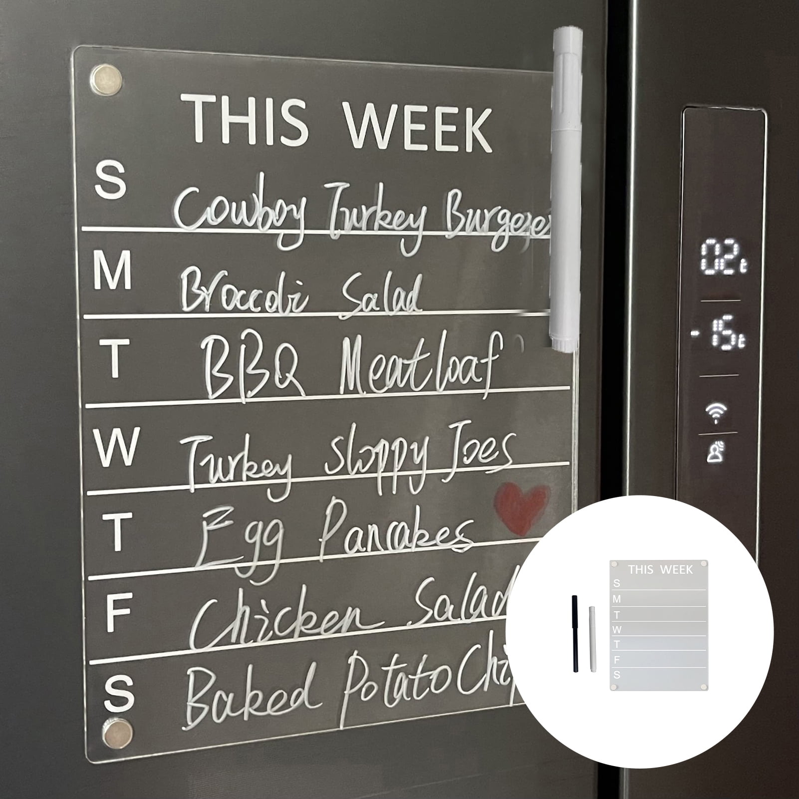 Refrigerator Dry Erase Board with Smooth Writing Surface, Weekly ...