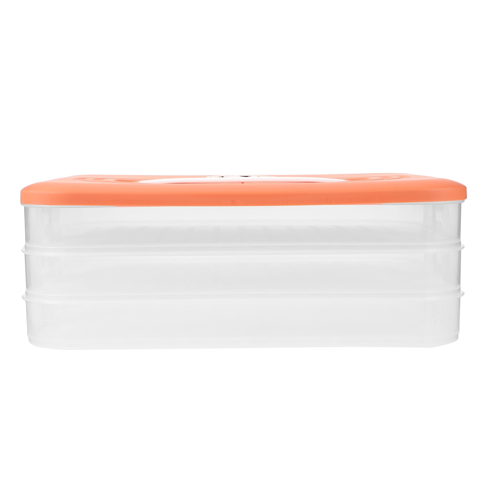 Orange Plastic Dumpling Wonton Storage Box with Lid for Home ...