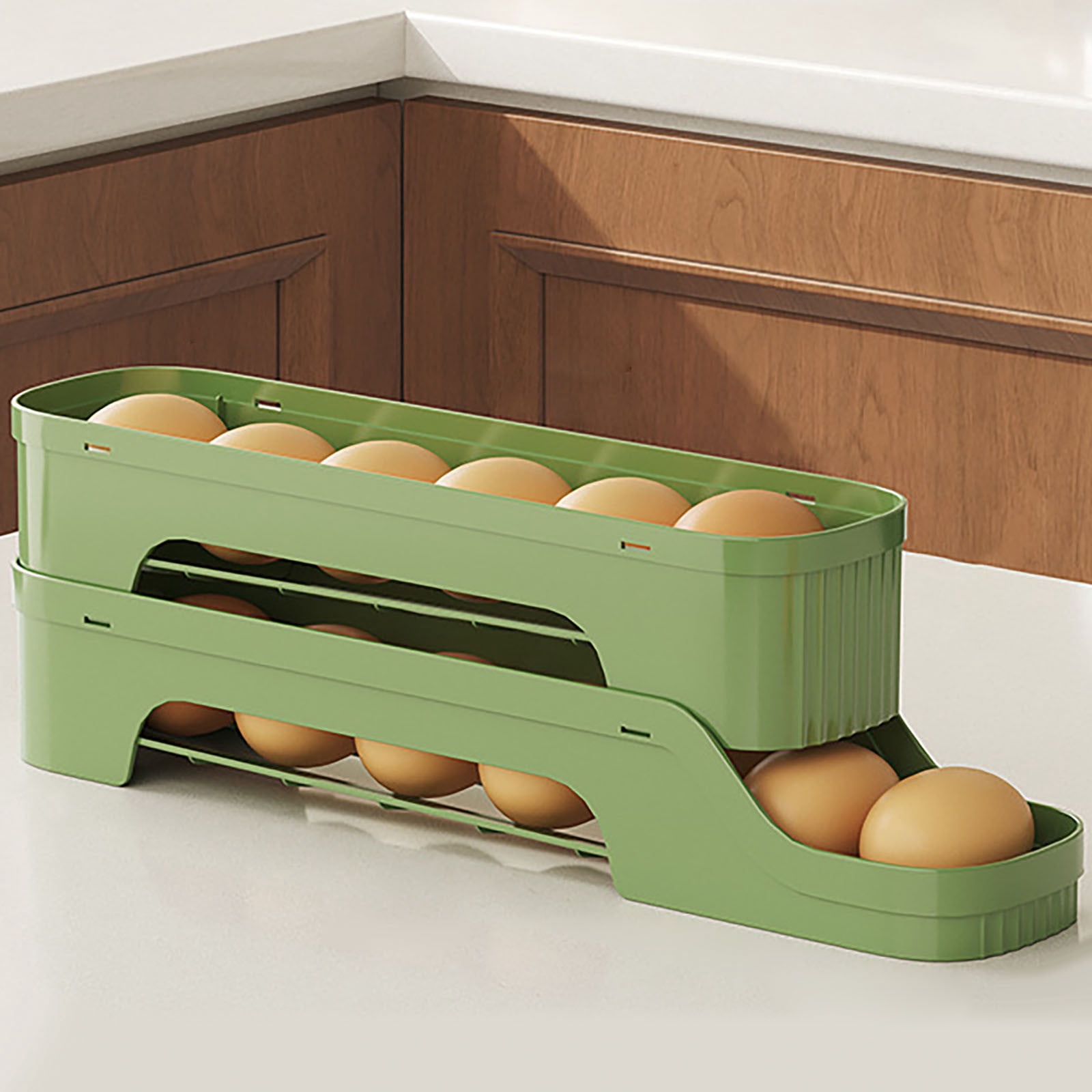 Refrigerator Egg Organizer Slide Out, Automatic Egg Dispenser with 2 ...