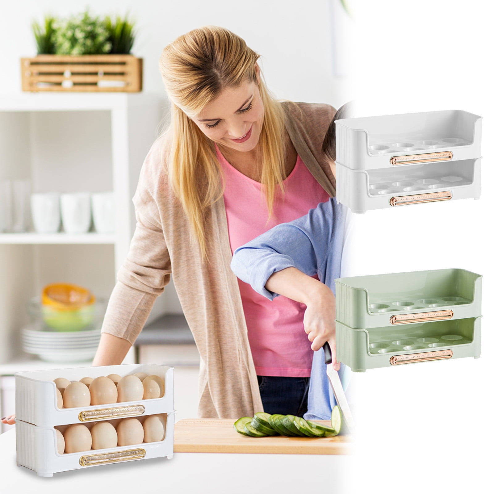 Refrigerator Egg Organizer Stackable Storage Box 10 Egg Capacity ...