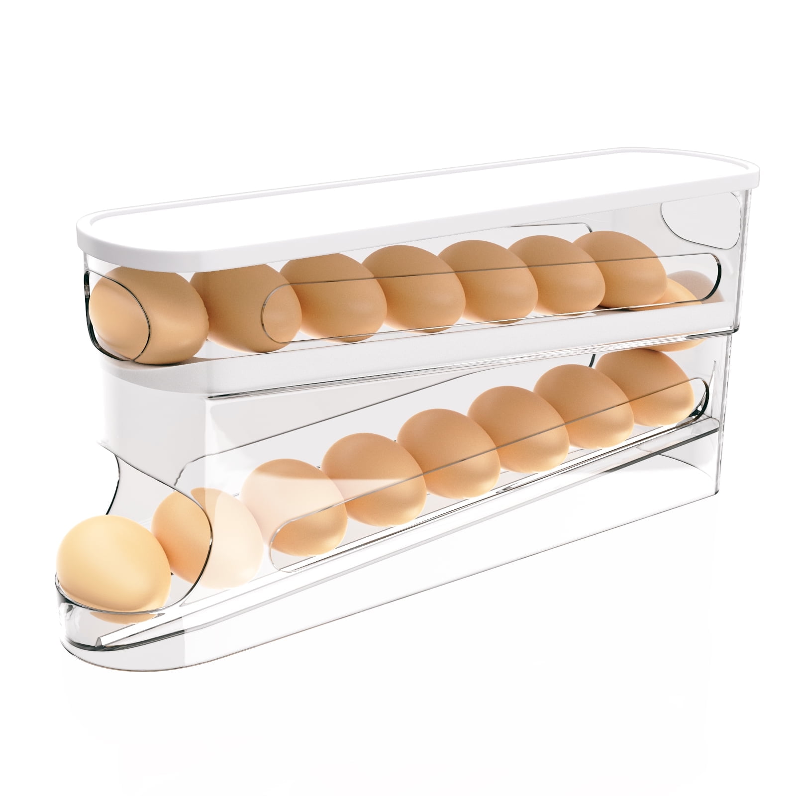 Refrigerator Egg Trays Auto Rolling Fridge Egg Organizer, Space Saving ...
