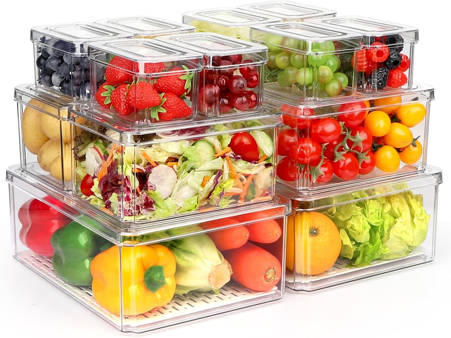 Refrigerator Food Storage Boxes, Stackable Refrigerator Storage Boxes ...