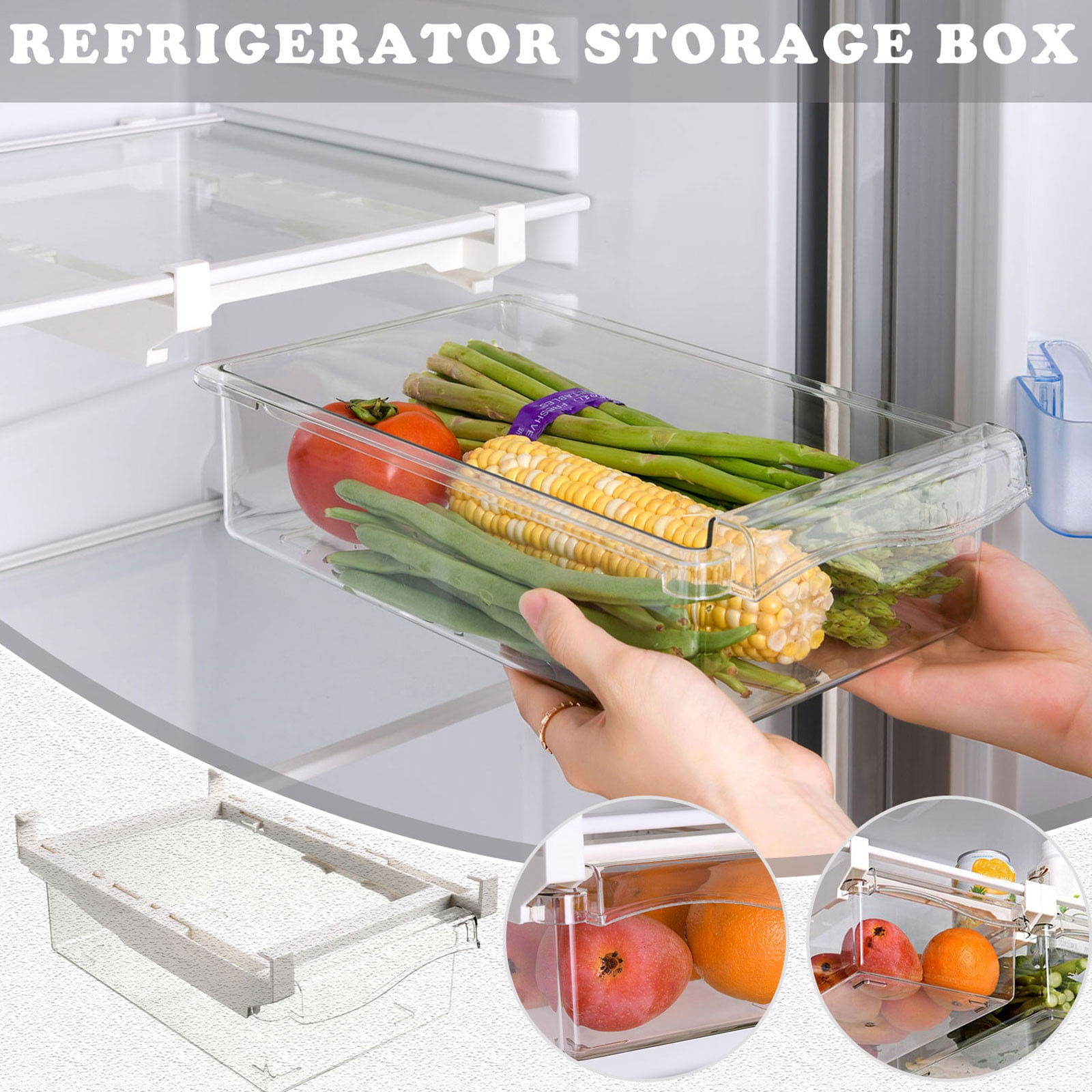 Refrigerator Hanging Drawer Storage Box, Pull Out Fridge Drawer ...