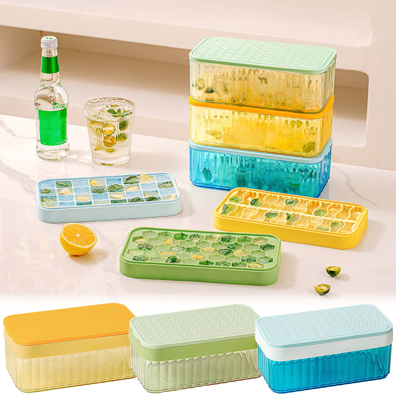 Refrigerator Ice Block Maker,Food Grade Ice Tray,12-Pack Tray,Automatic ...