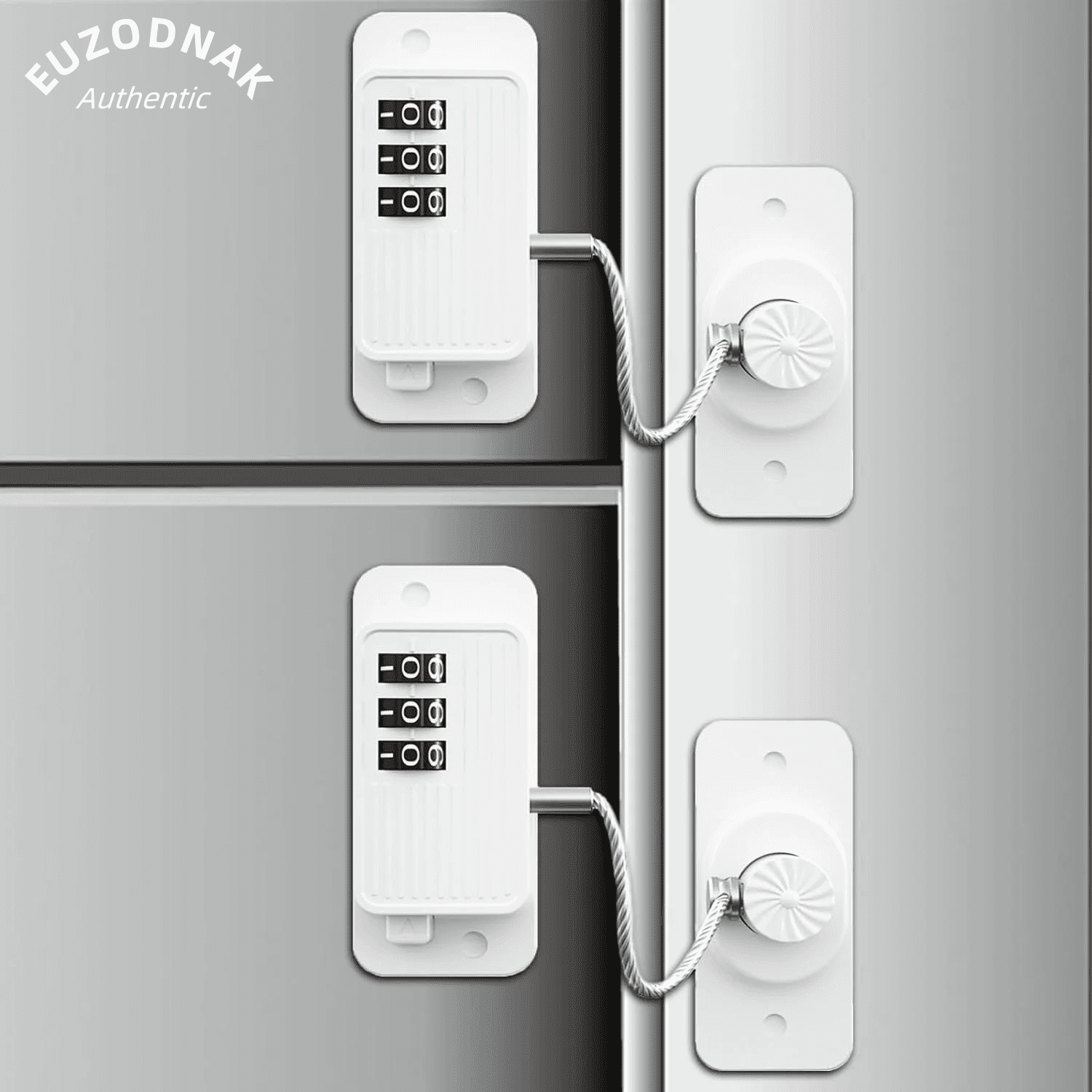 Refrigerator Lock (2 Pack), Heavy Duty Combination Fridge Lock, for ...