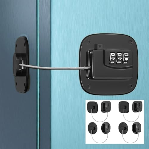 Refrigerator Lock 4 Pack,Baby Proofing Cabinet Locks with Combination ...