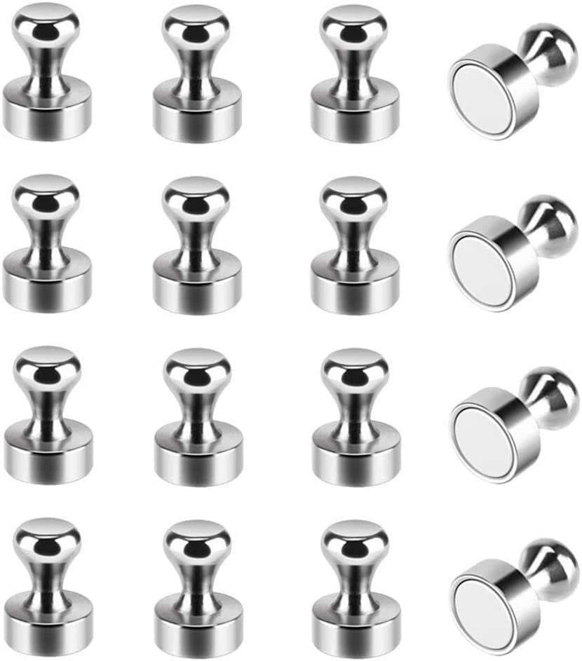 Refrigerator Magnet Push Pin - Brushed Nickel Steel Fridge magents ...
