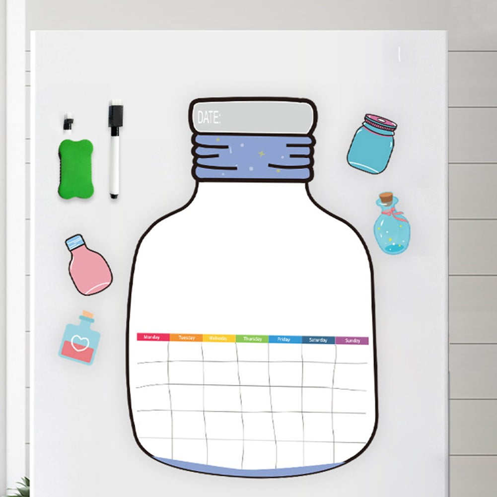 Refrigerator Magnetic Board Kit Meal Plan Erasable Menu Cute Decor ...