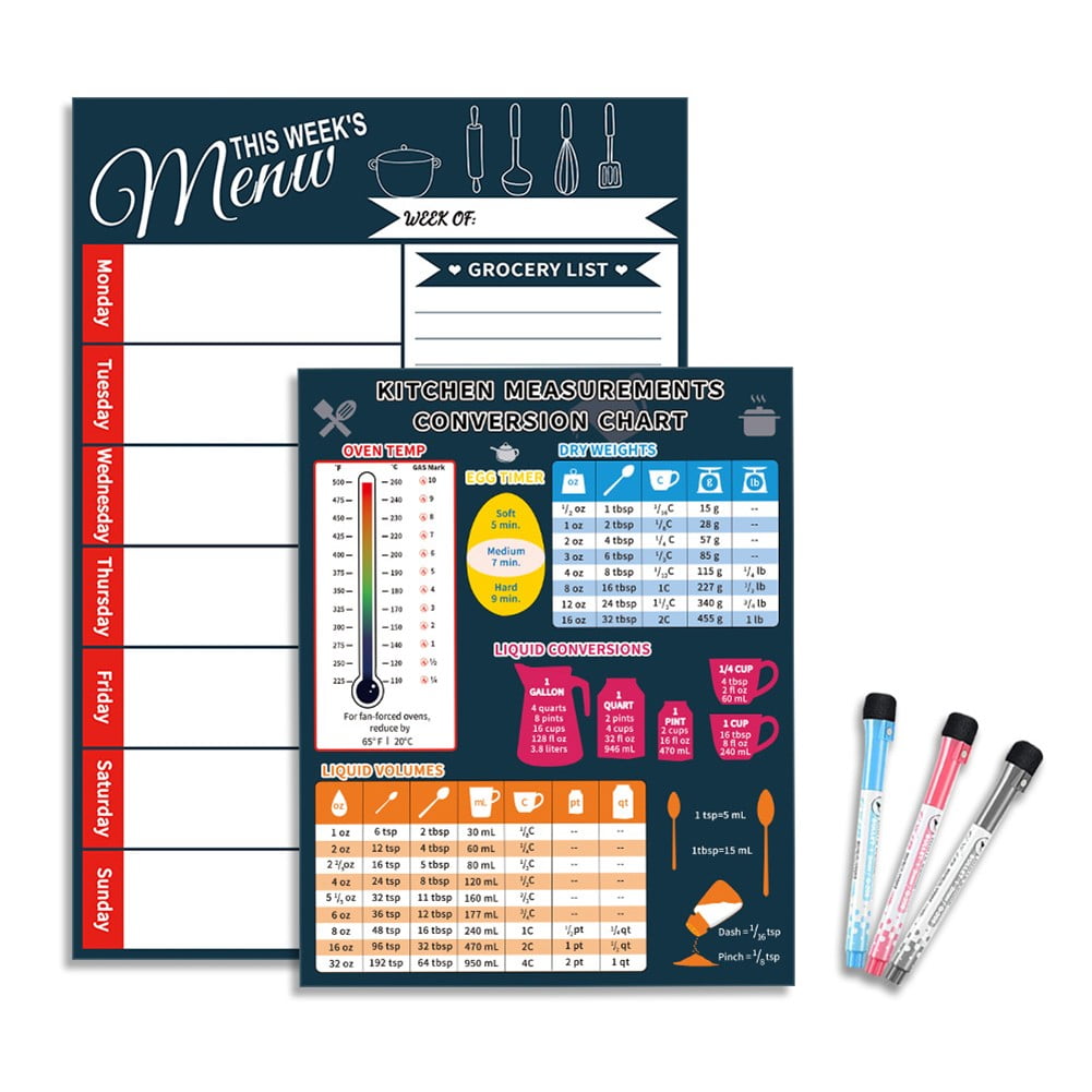 Refrigerator Magnetic Meal Plan Erasable Menu Board,Weekly Kitchen ...