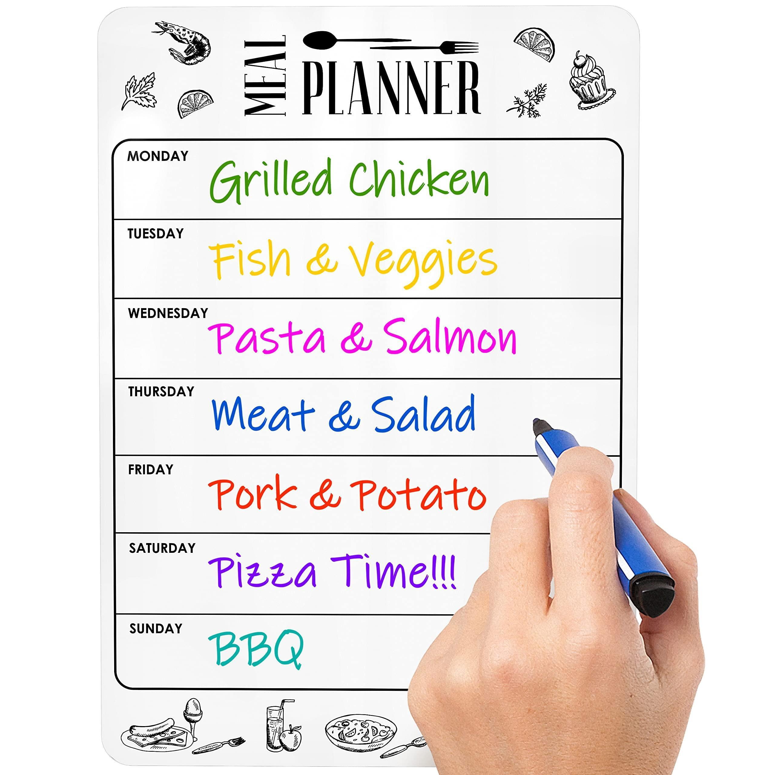 Refrigerator Magnetic Meal Planner - 0.5 lbs - Organize Meals ...