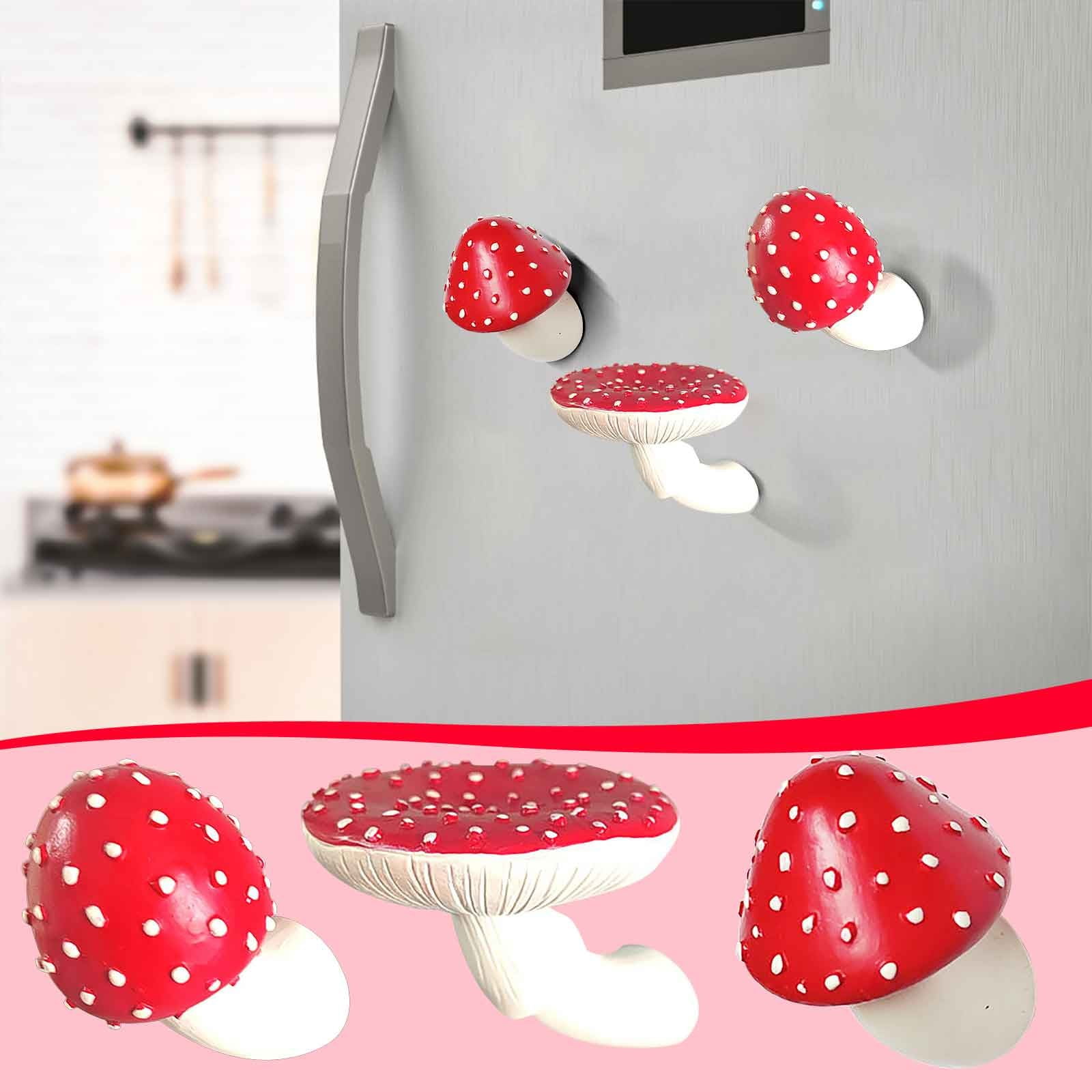 Refrigerator Magnets Resin Simulation Stickers | Realistic 3D Mushroom ...