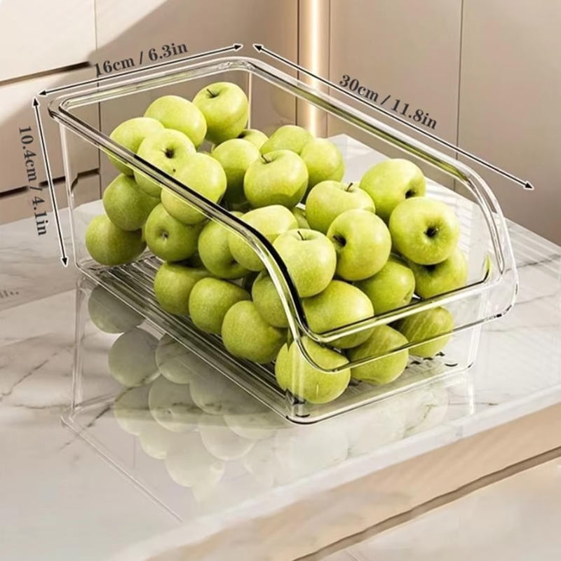 Refrigerator Organizer Bins - Clear Plastic Container Drawer for Egg ...