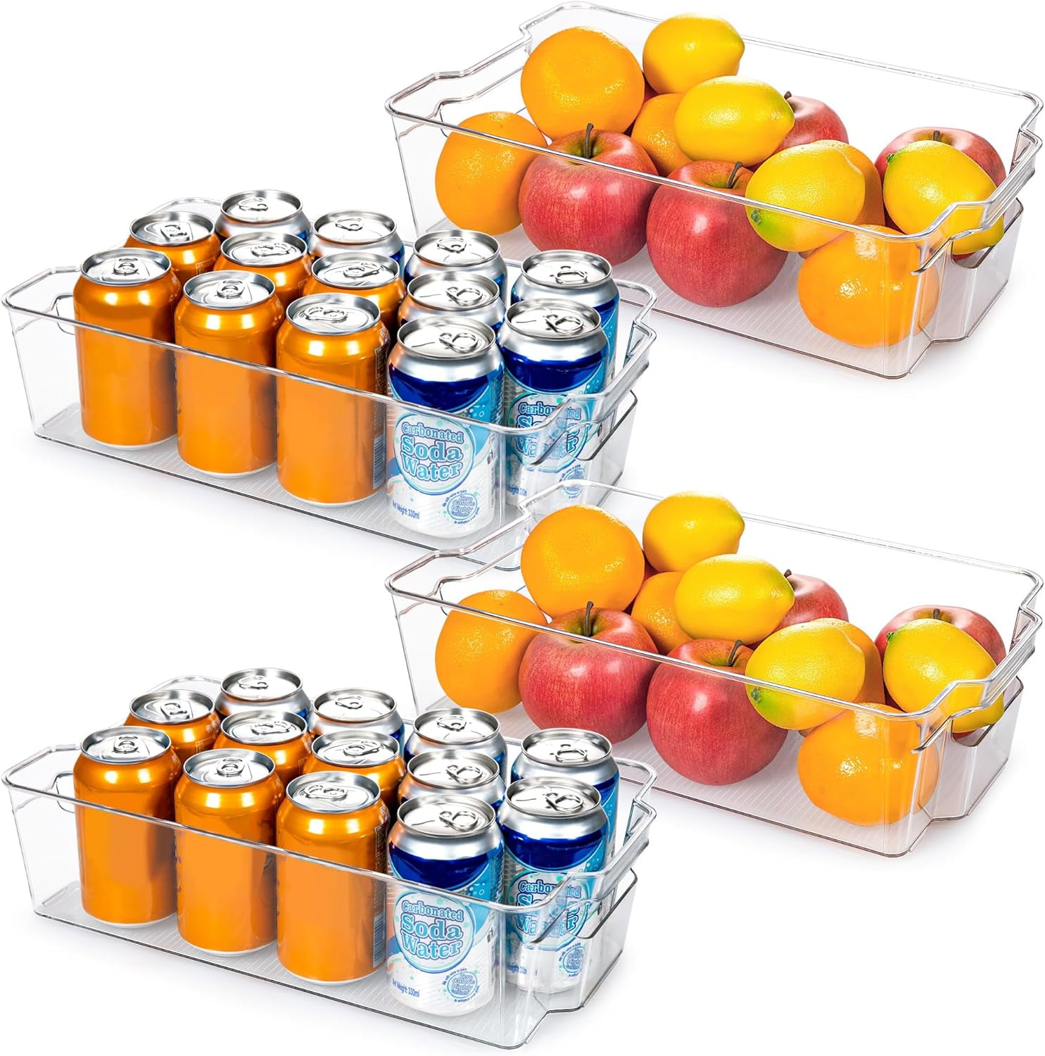 Refrigerator Organizers and Storage - 8pcs Clear Plastic Bins For ...