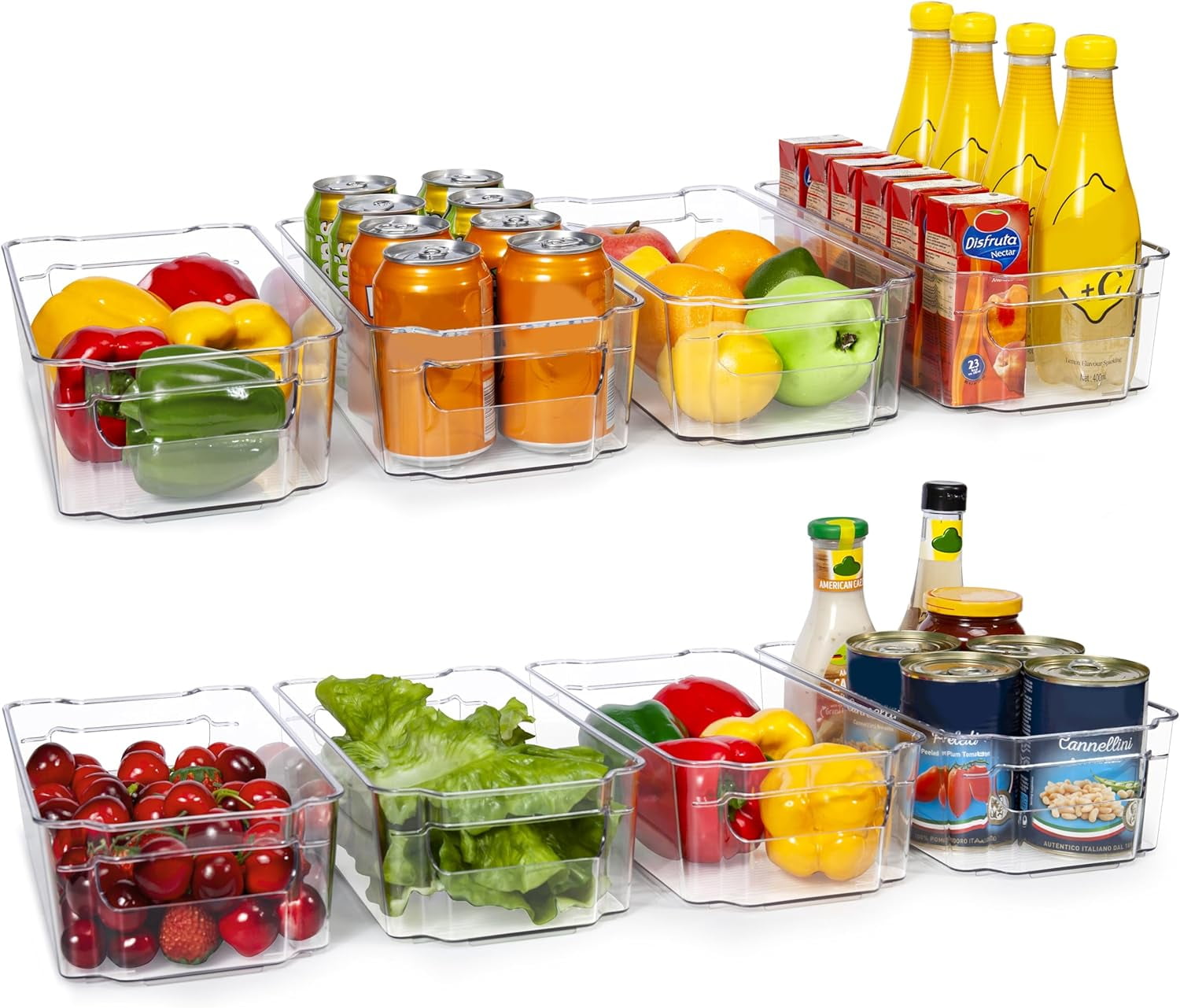 Refrigerator Organizers and Storage - 8pcs Clear Plastic Bins For ...