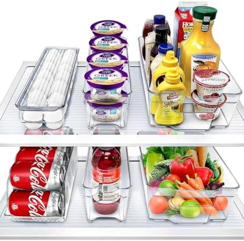 Refrigerator Organizers and Storage Bins Set of 6 – Includes 2 Wide ...
