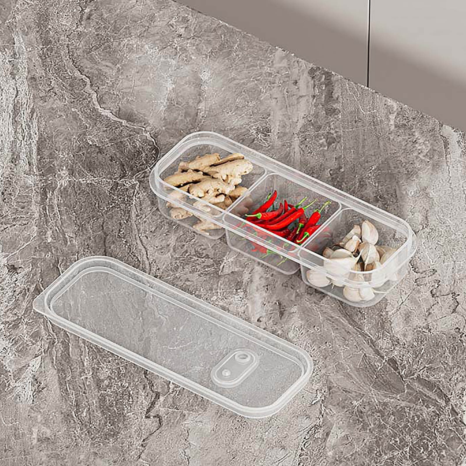 Refrigerator Plastic Food Containers with 2/3 Compartment, Large Fridge ...