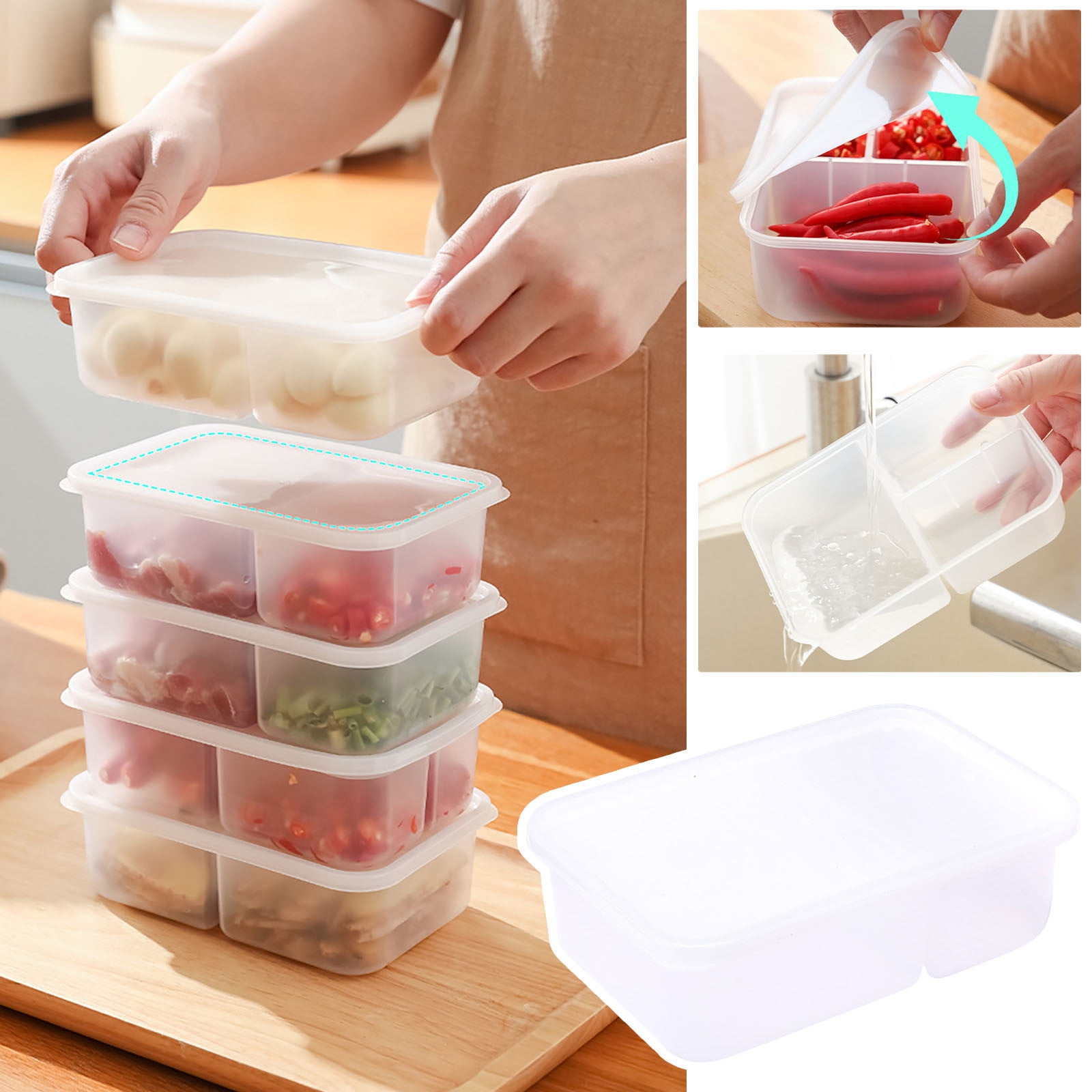 Refrigerator Produce Storage Container with Removable Tray - Stackable ...