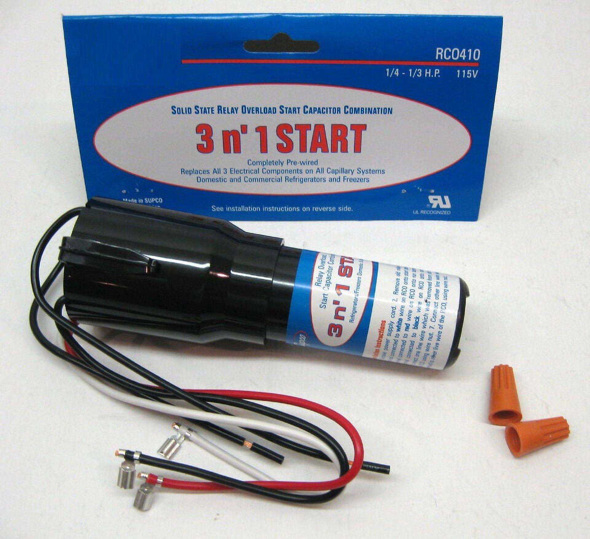 Refrigerator Relay Overload Start Run Capacitor 1/4 1/3 HP RC0410-6_Lot ...