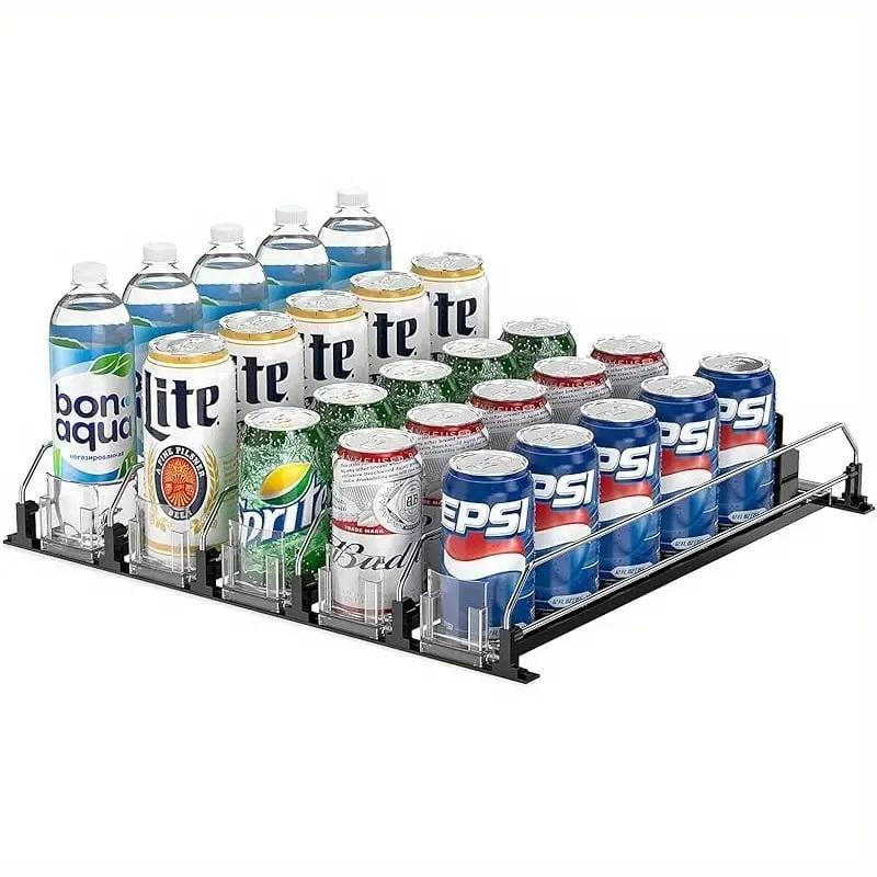 Refrigerator Self Pushing Beverage Organizer Storage Dispenser ...