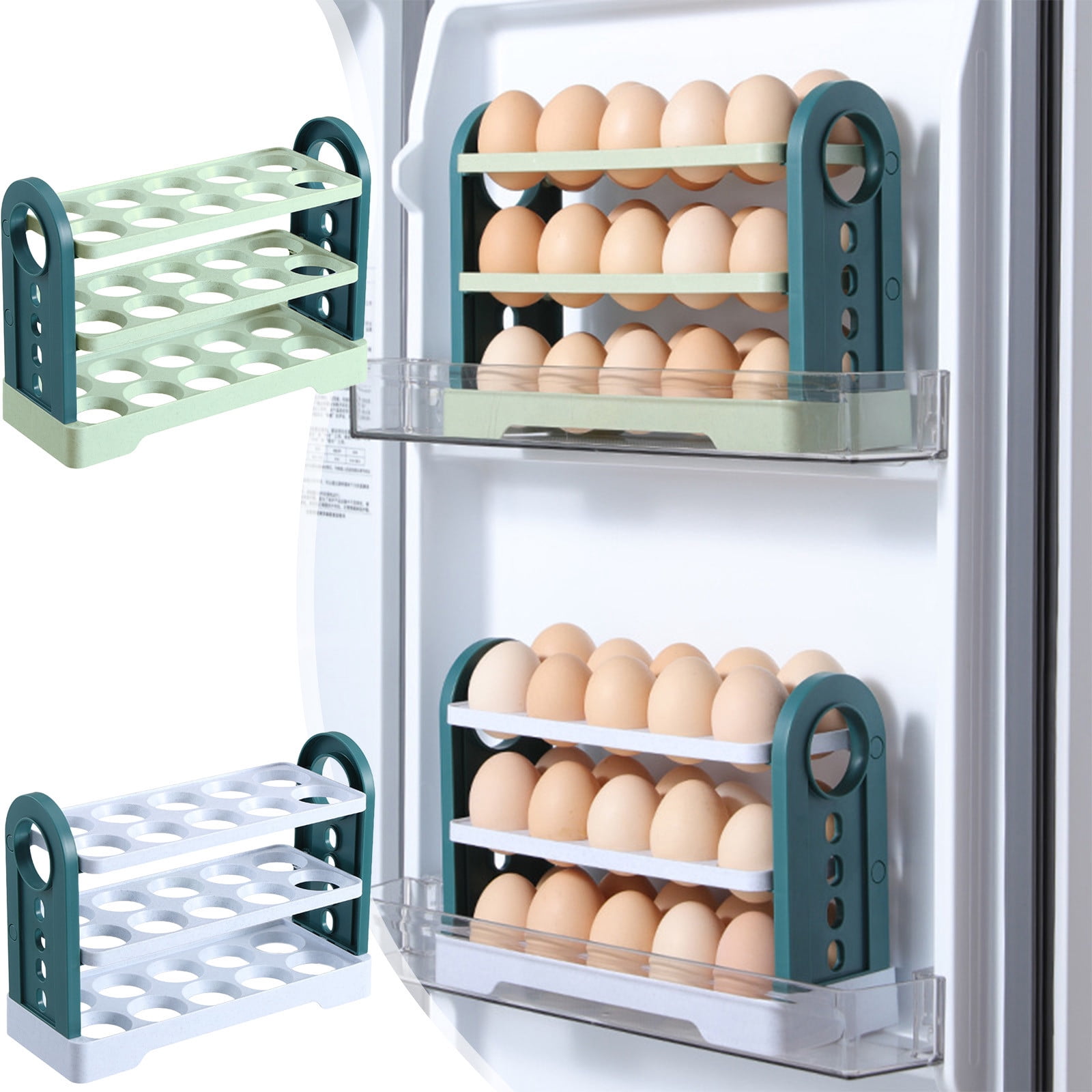 Refrigerator Side Door Flip Egg Storage Box 10.24x7.48x3.94in Food ...