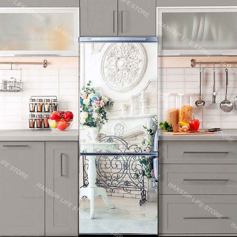 Refrigerator Sticker Decal Mural Waterproof PVC Fridge Door Covering ...