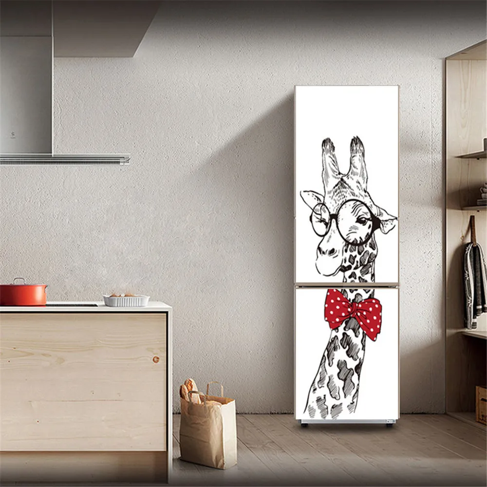 Refrigerator Sticker Door Cover Red Wine Cabinet 3D Self Adhesive Film ...