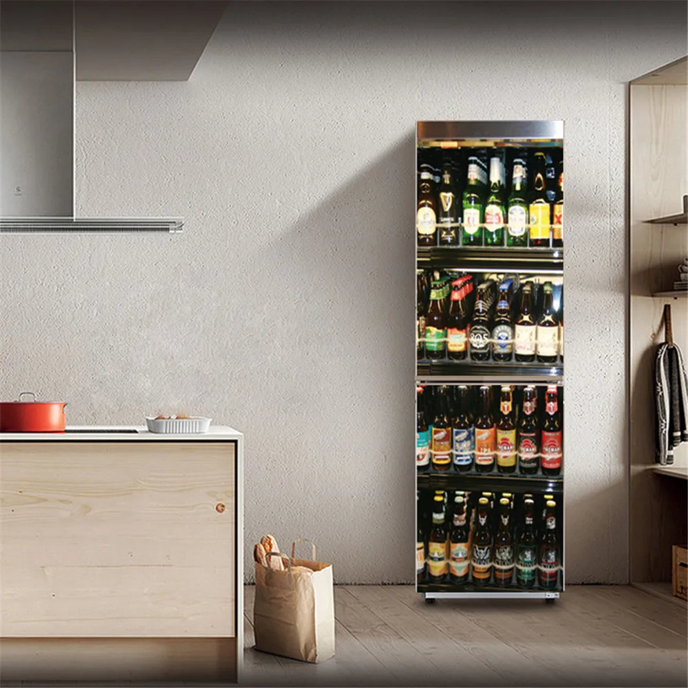 Refrigerator Sticker Door Cover Red Wine Cabinet 3D Self Adhesive Film ...