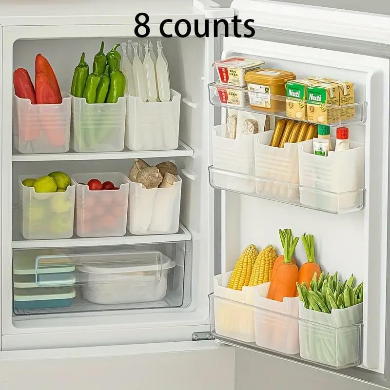 Refrigerator Storage Bins, 8 Counts Transparent Food Storage Box, Food ...