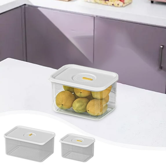 Refrigerator Storage Box, Food Grade Freezer Container with Lid ...