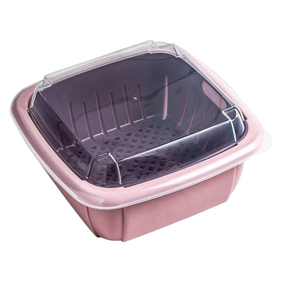 Refrigerator Storage Container with Drain Basket Double Layer Pp ...
