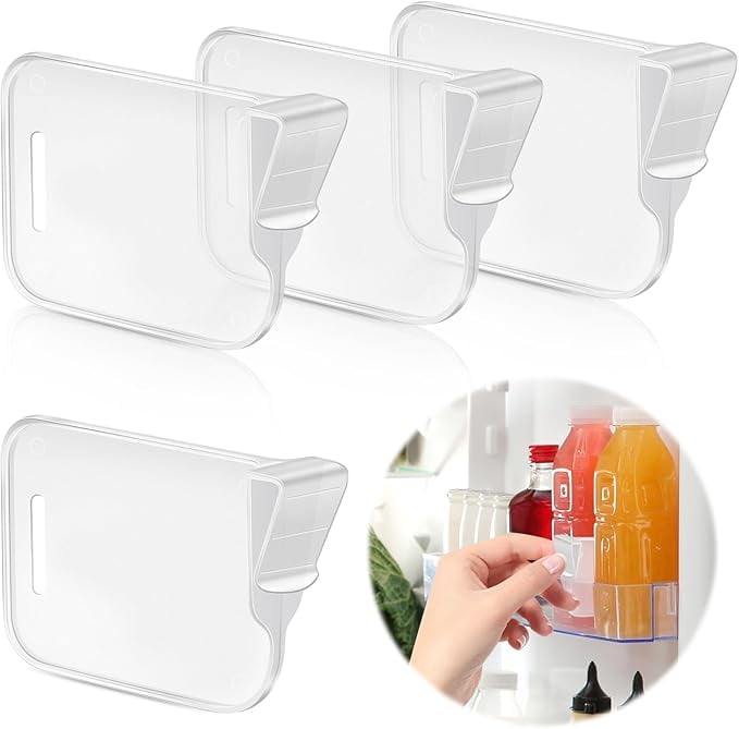 Refrigerator Storage Divider, 4Pcs Adjustable Snap-on Fridge Door Shelf ...