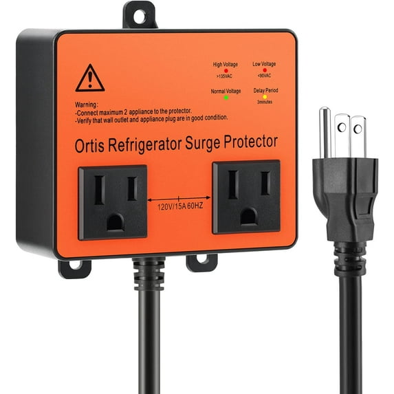 Refrigerator Surge Protector, Double Outlet Protector for Appliances ...