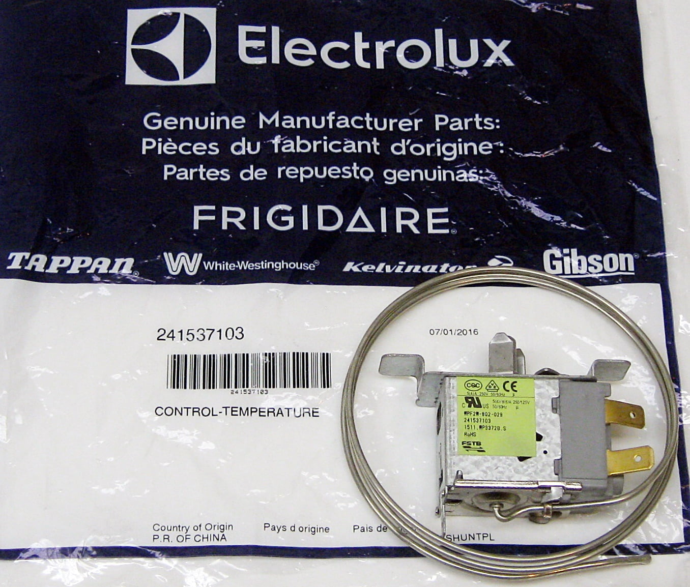 Refrigerator Temperature Thermostat Control Electrolux 241537103 ...