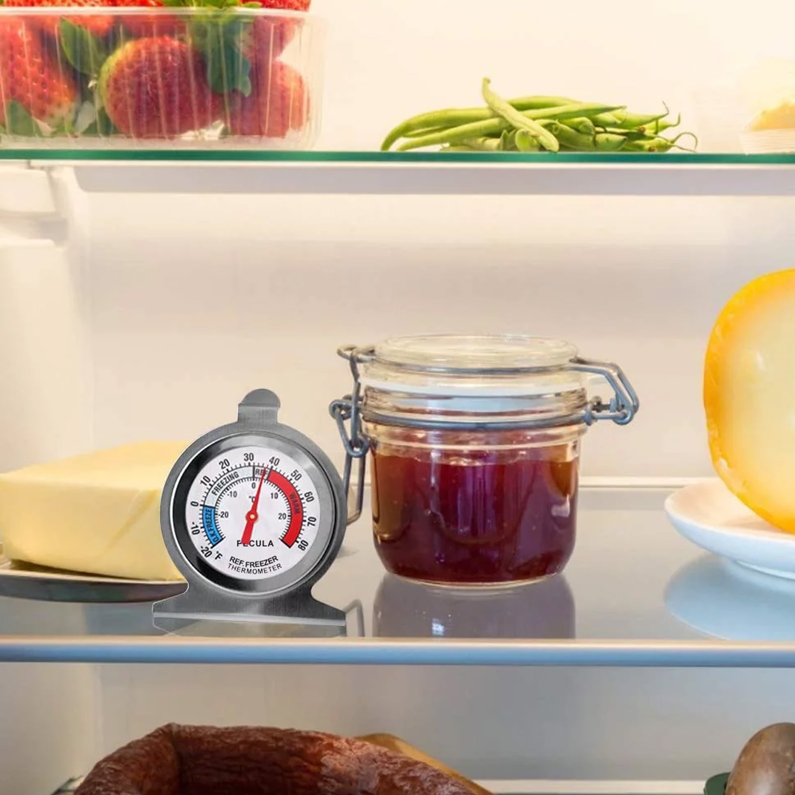 Refrigerator Thermometer 4 Pack Classic Fridge Thermometer Large Dial ...