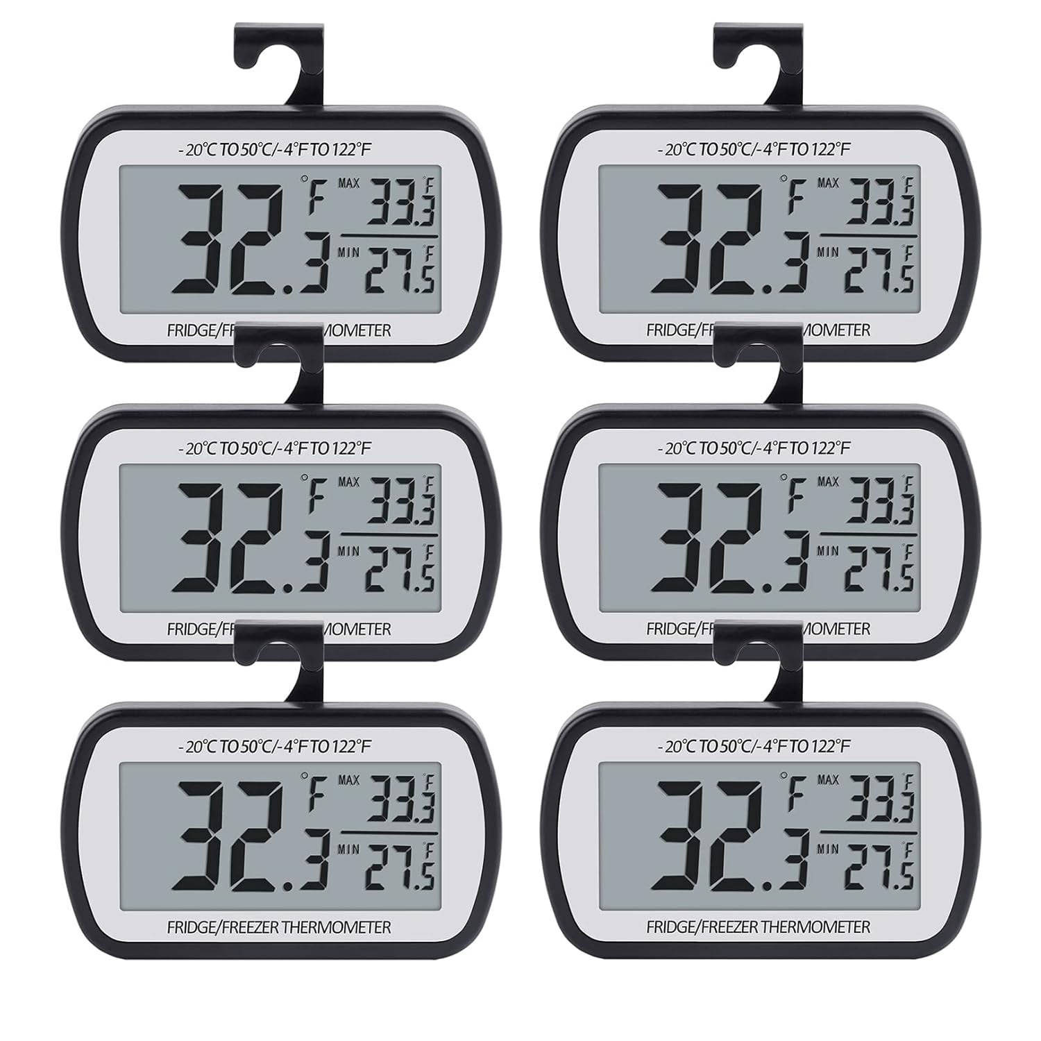 Refrigerator Thermometer Digital Fridge Freezer Thermometer with ...