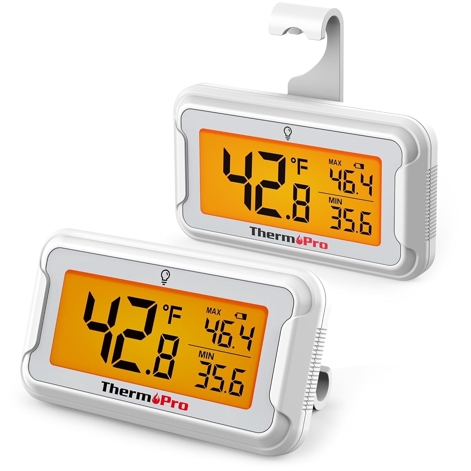 Refrigerator Thermometer with Large LCD Display, Waterproof Freezer ...