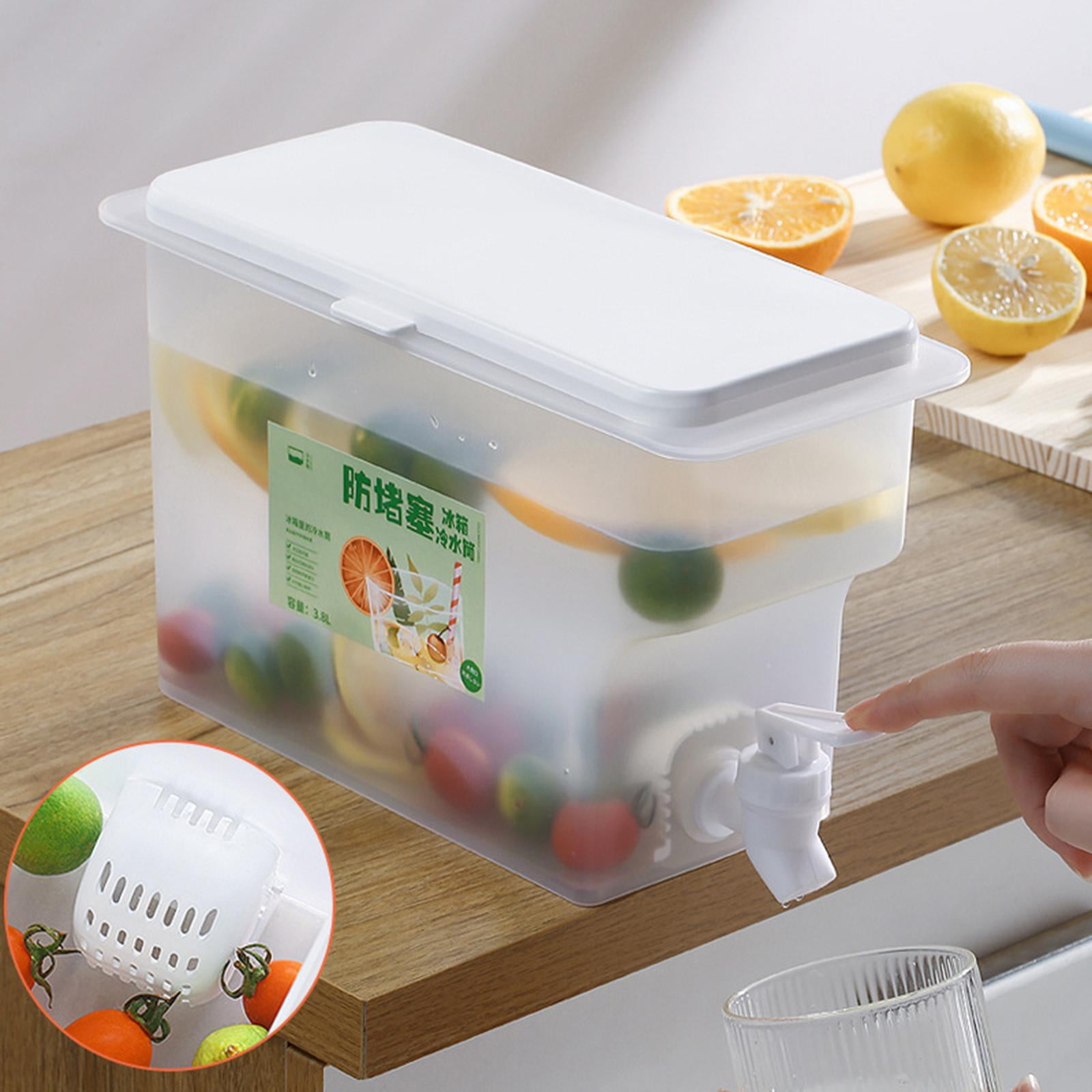 Refrigerator Water Jug with Faucet Big Capacity Drink Dispenser Fruit ...