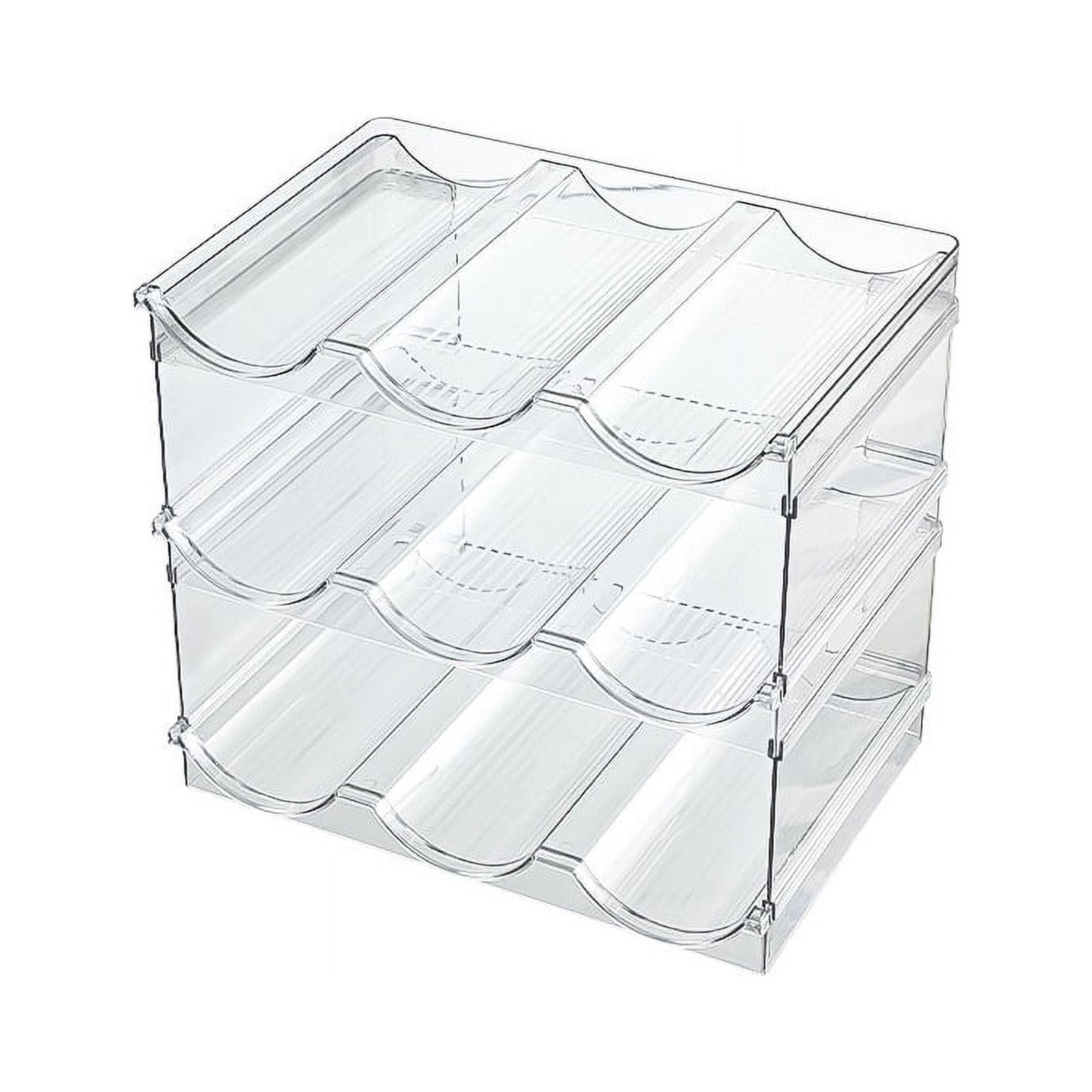 12 Stackable Plastic Wine Rack, Refrigerator Bottle Holder, Clear ...
