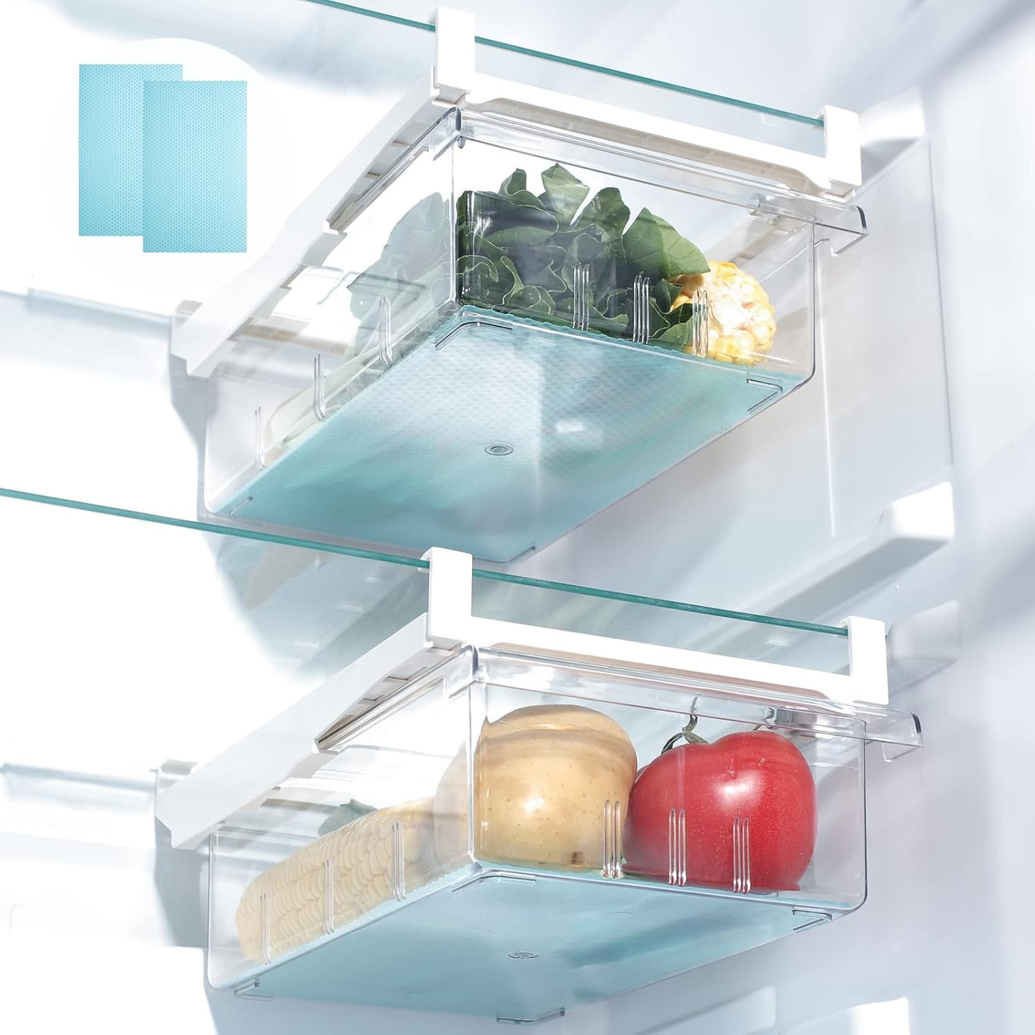 Refrigerator organizer with handle - pull-out refrigerator drawer ...