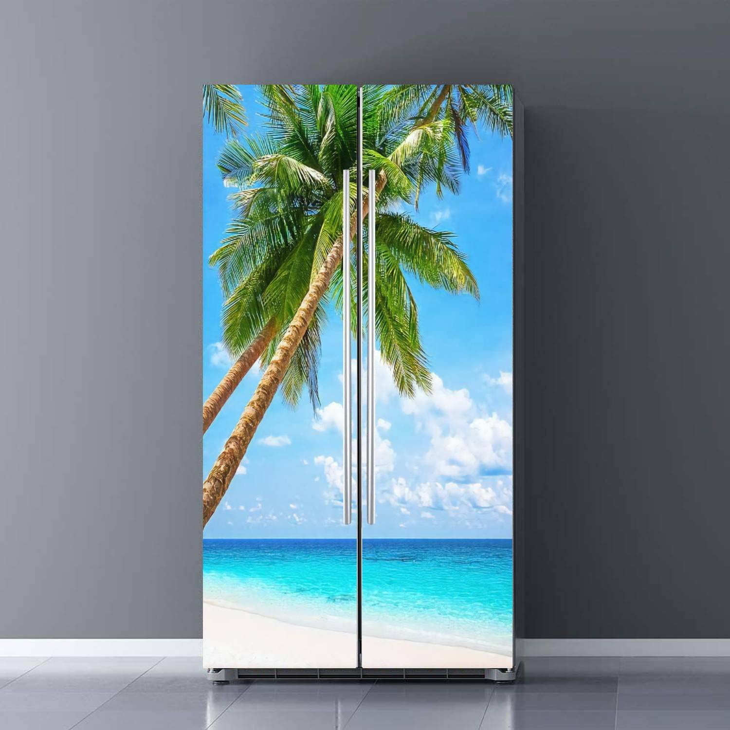 Refrigerator packaging Ocean Beach Palm Beach coconut tree Refrigerator ...