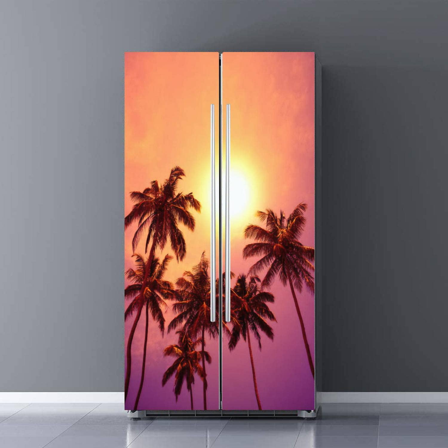 Refrigerator packaging Ocean Beach Palm Beach coconut tree Refrigerator ...