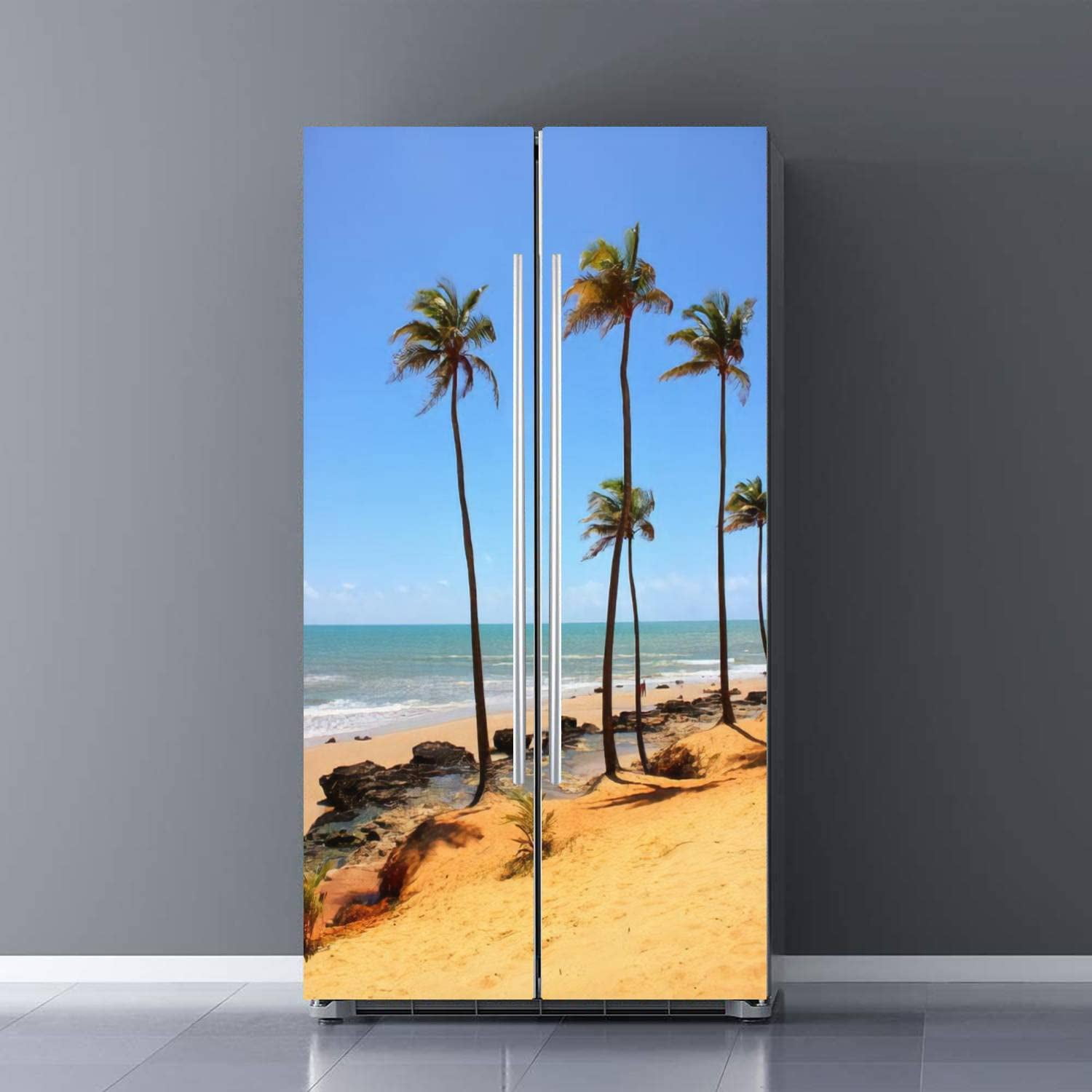 Refrigerator packaging Ocean Beach Palm Beach coconut tree Refrigerator ...