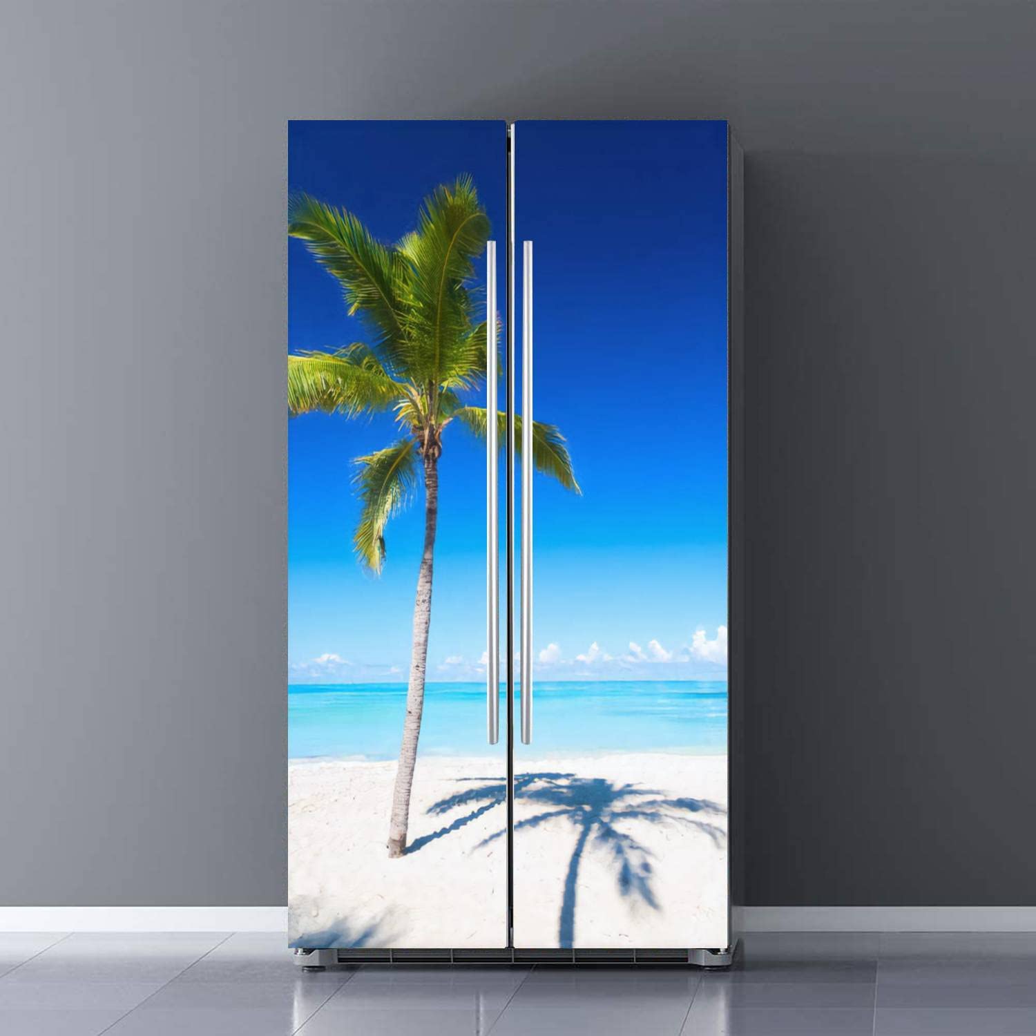 Refrigerator packaging Ocean Beach Palm Beach coconut tree Refrigerator ...