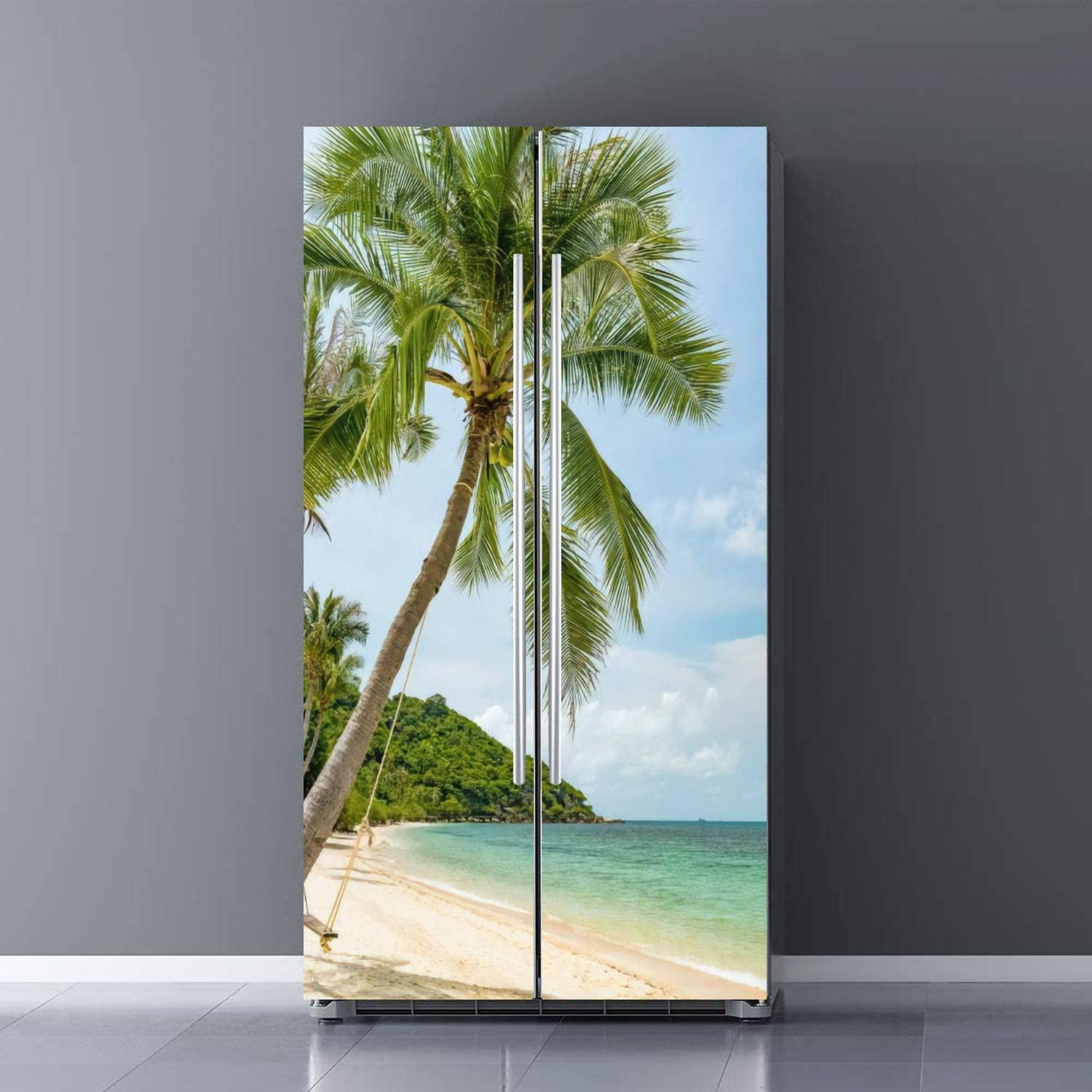 Refrigerator packaging Ocean Beach Palm Beach coconut tree Refrigerator ...