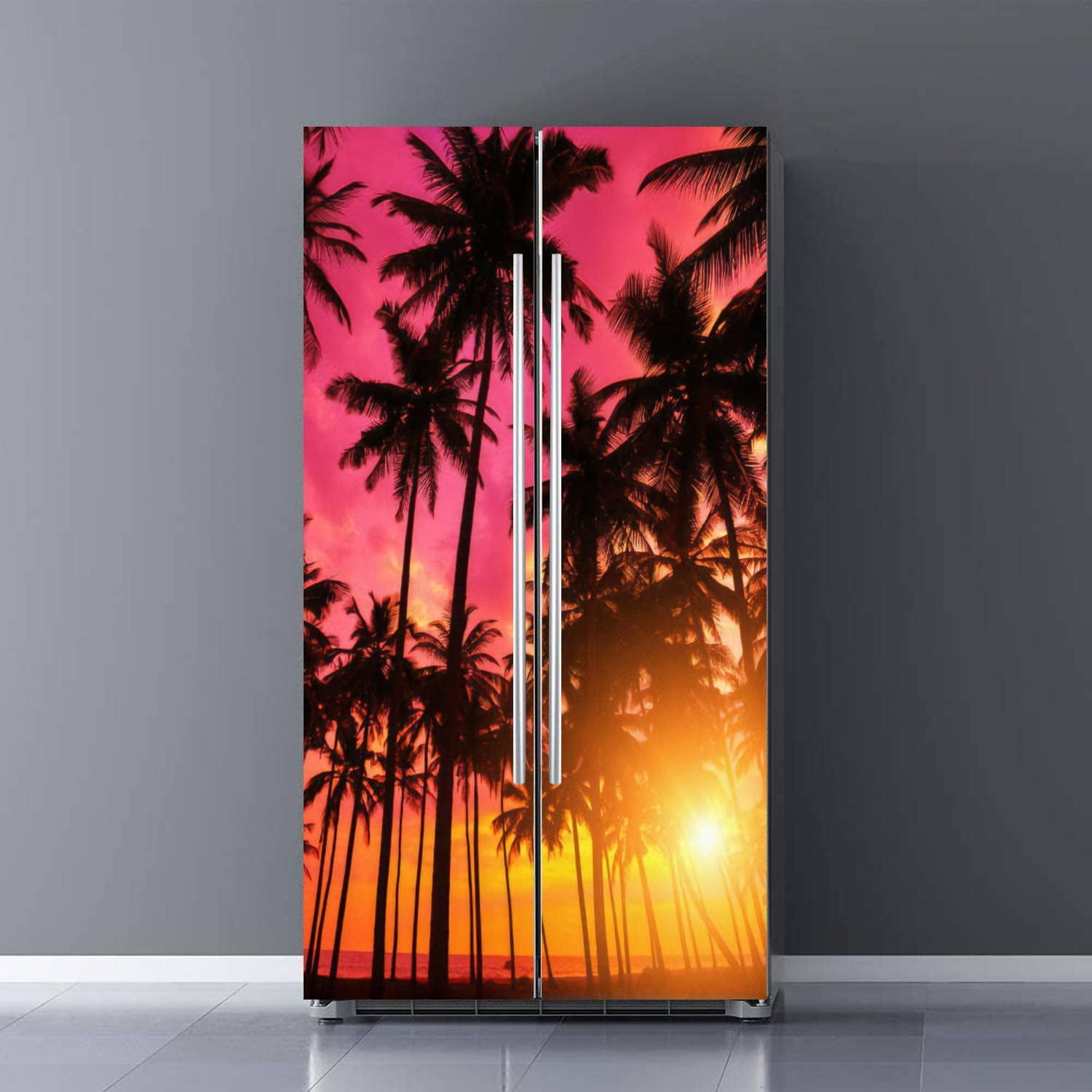 Refrigerator packaging Ocean Beach Palm Beach coconut tree Refrigerator ...