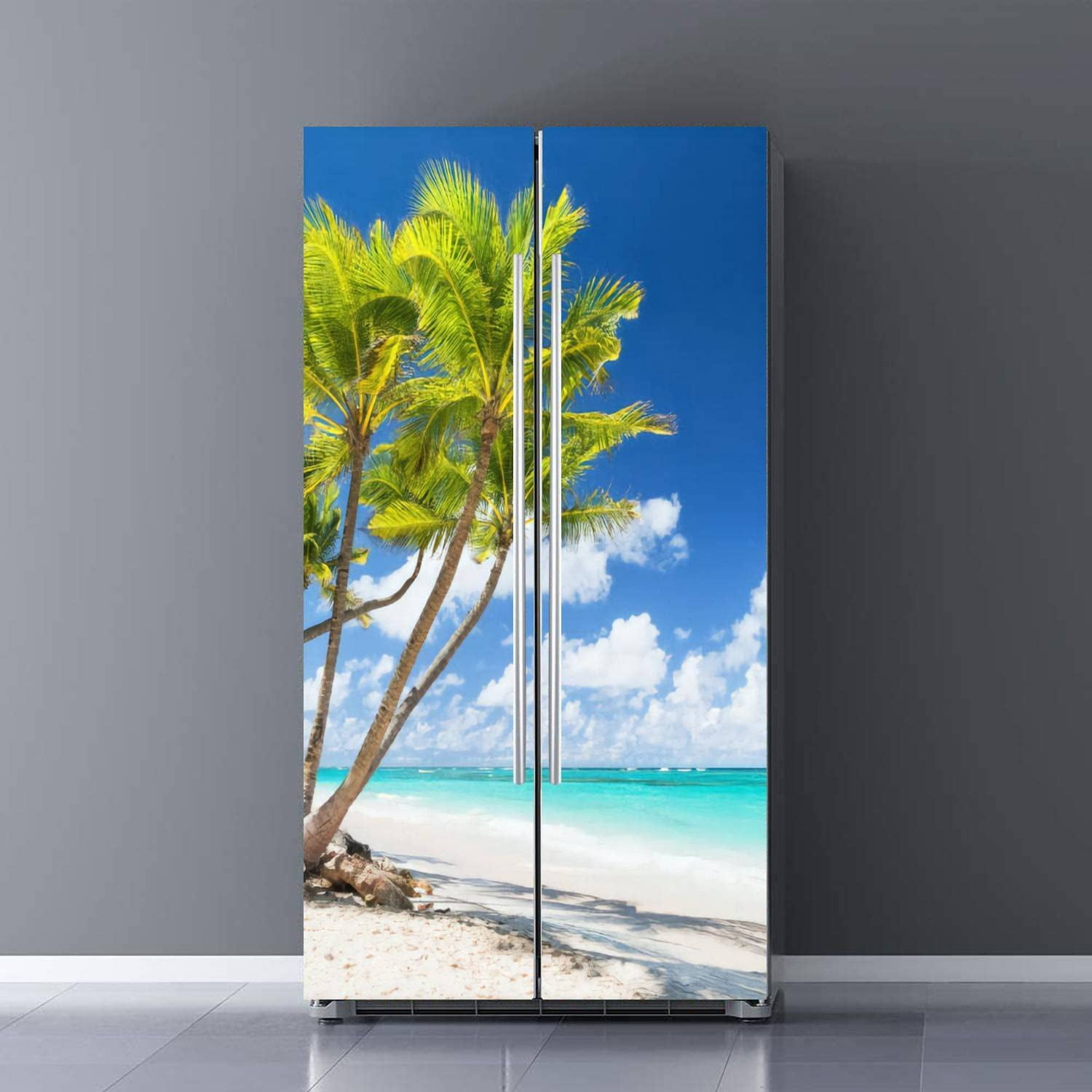 Refrigerator packaging Ocean Beach Palm Beach coconut tree Refrigerator ...