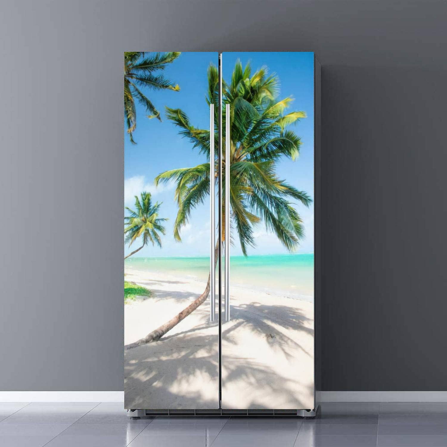 Refrigerator packaging Ocean Beach Palm Beach coconut tree Refrigerator ...